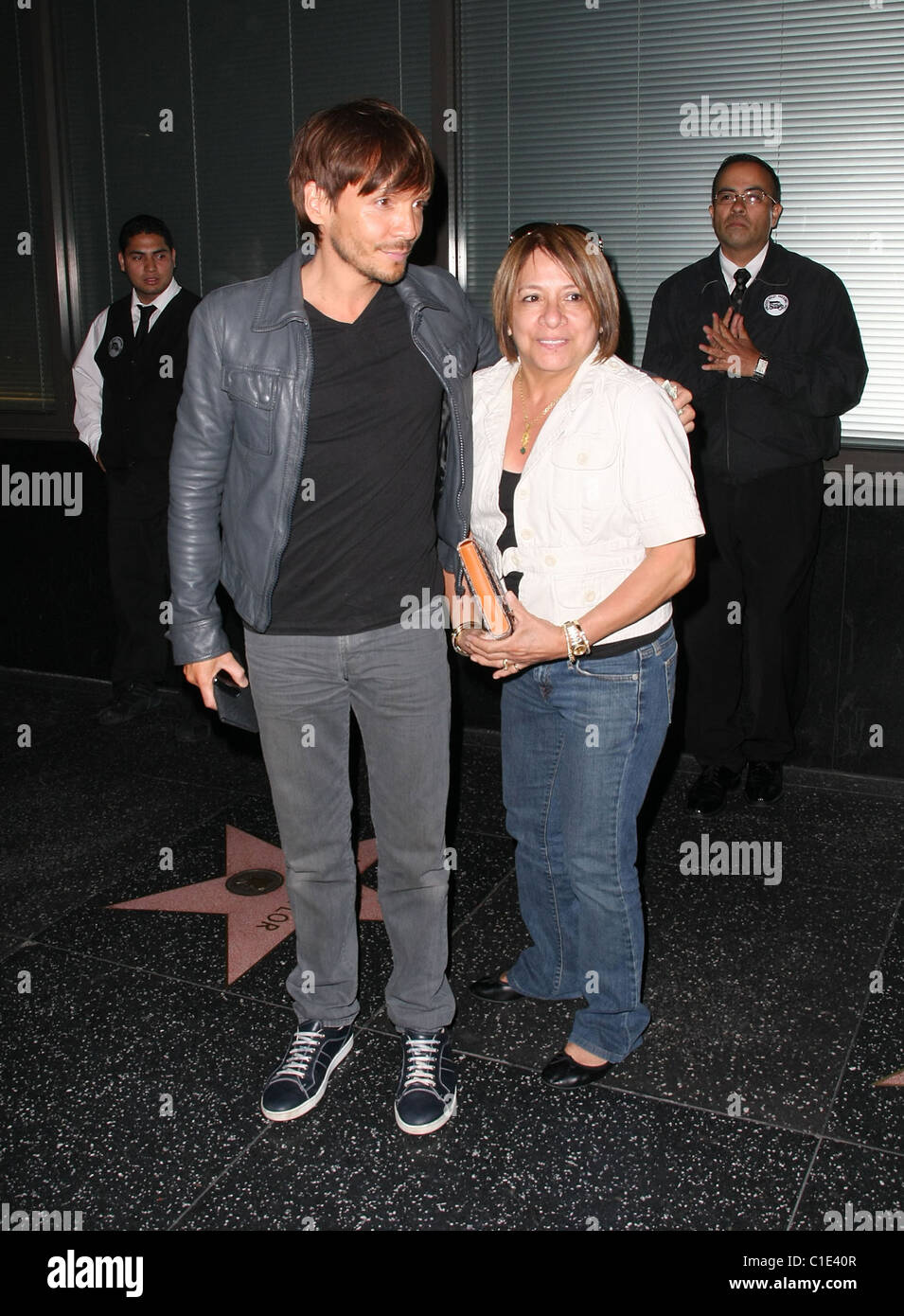 Ken Paves outside Katsuya restaurant with his mother Los Angeles ...