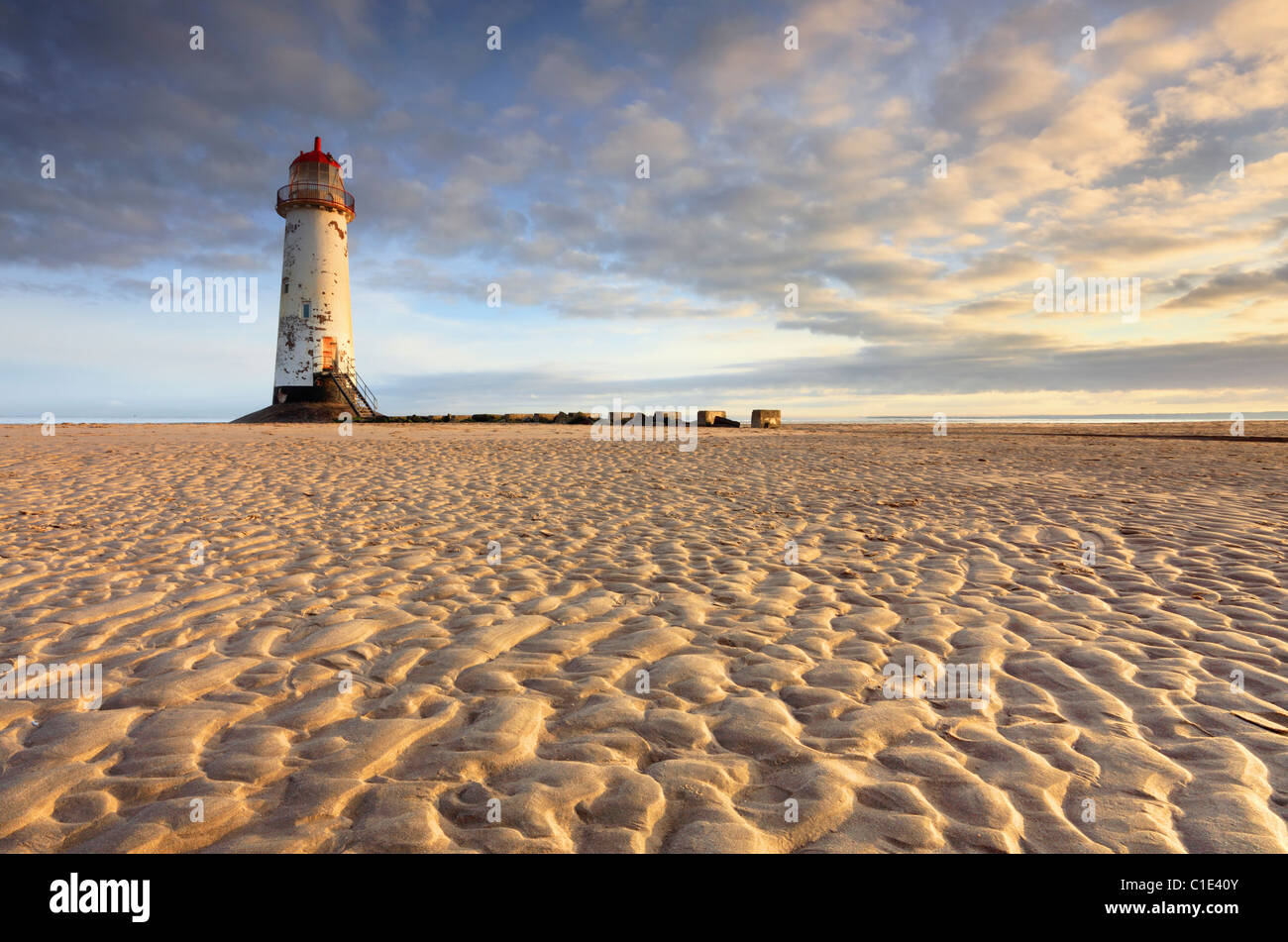 Point of Ayr Lighthouse on Talacre Beach in North Wales Stock Photo - Alamy