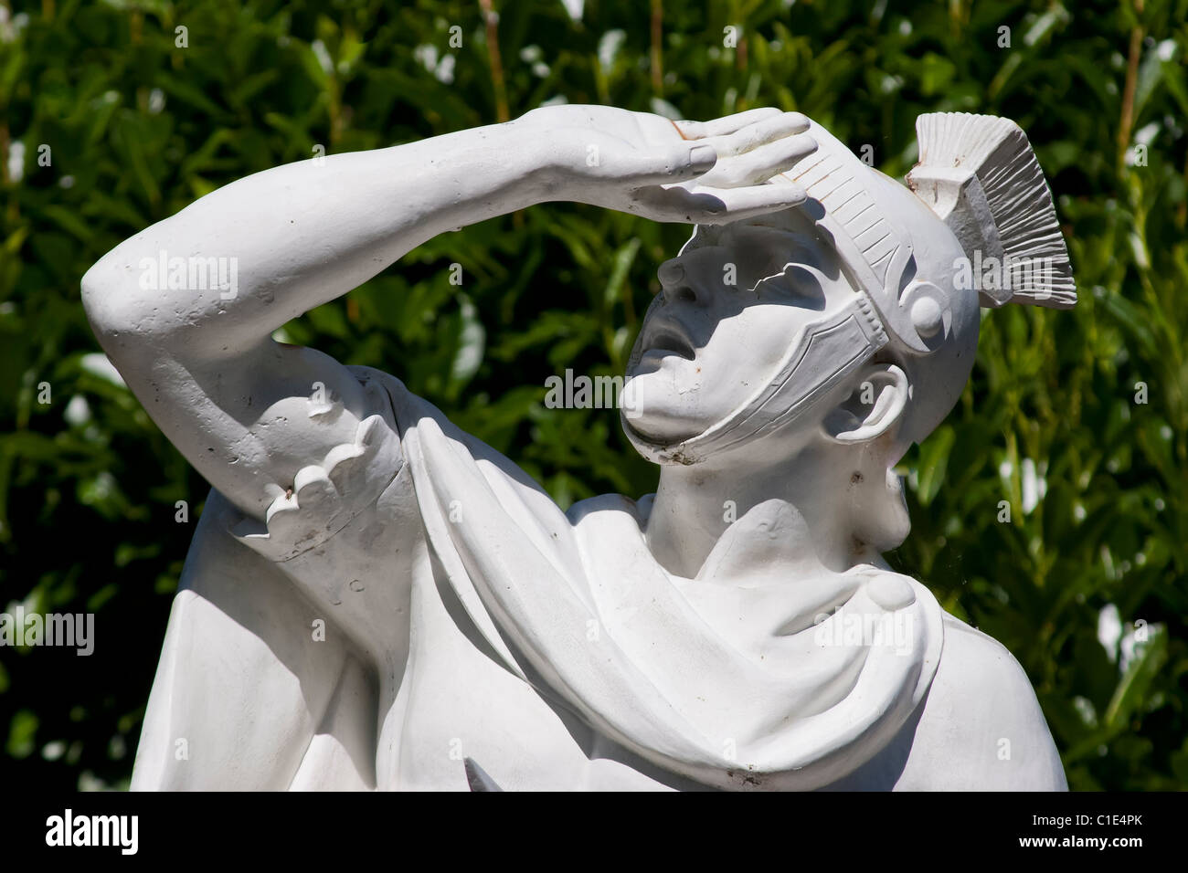 Depiction of Roman Soldier Covering eyes with his Hand Stock Photo - Alamy
