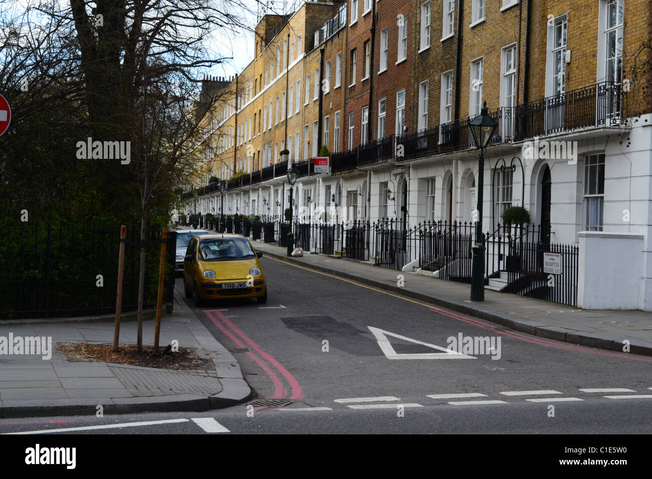 Beautiful Houses on Brompton Square, Knightsbridge,London, UK Stock ...
