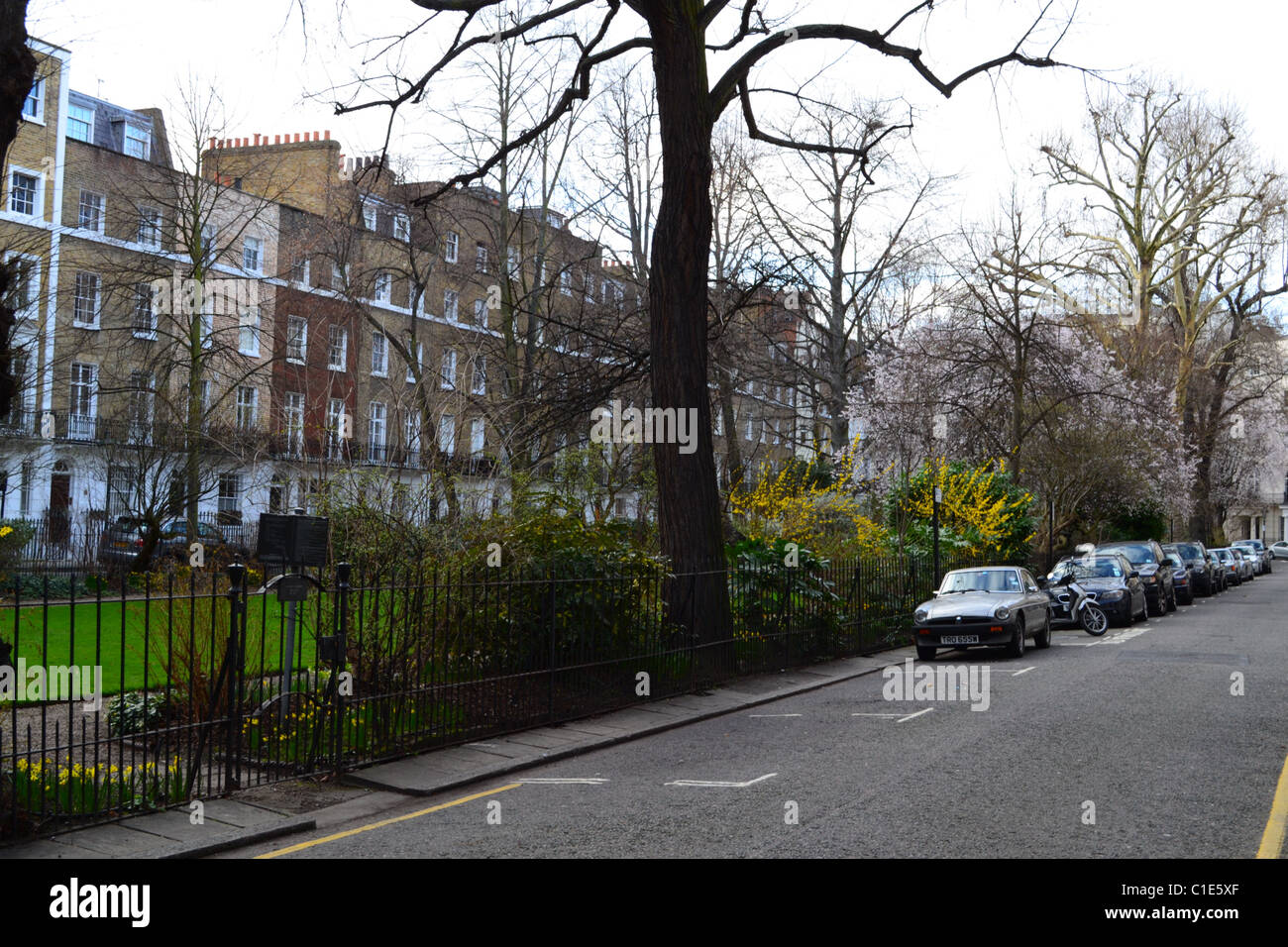 Beautiful Houses on Brompton Square, Knightsbridge,London, UK Stock ...