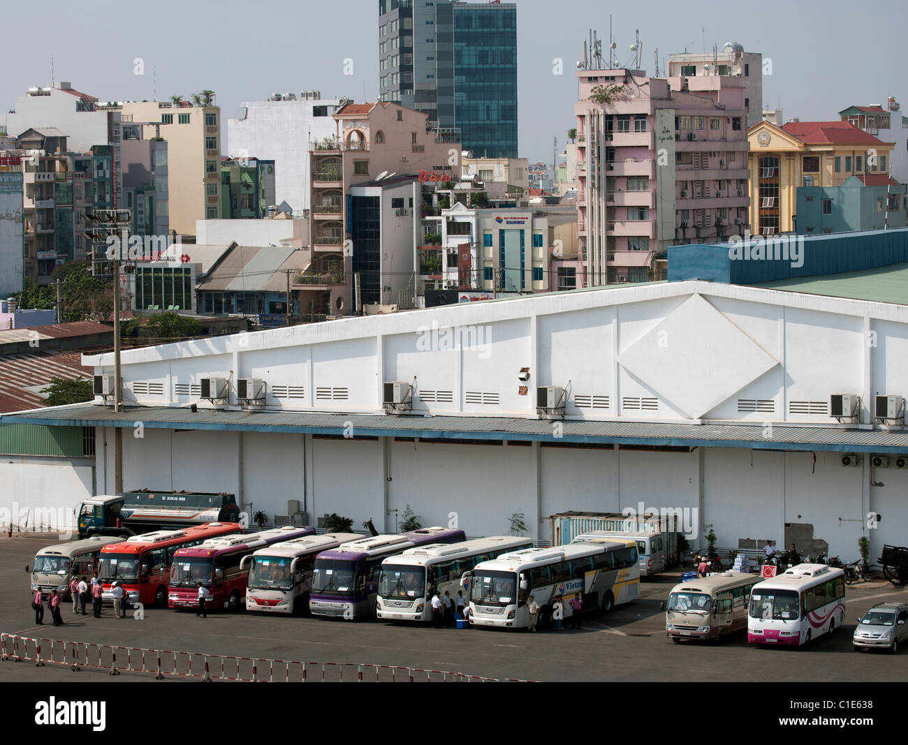 Excursion Tour Buses Waiting for Cruise Ship Arrival Stock Photo - Alamy