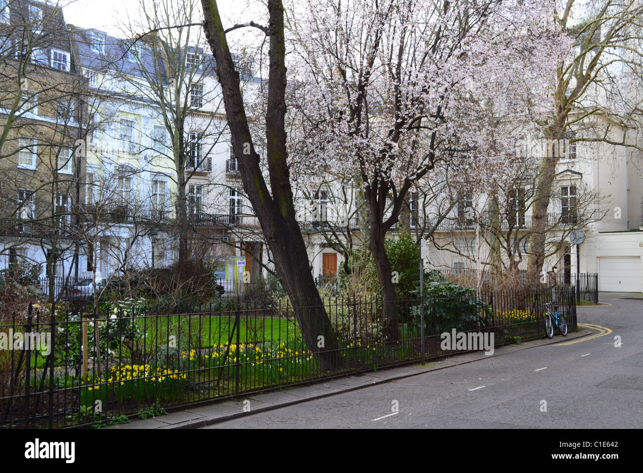 Beautiful Houses on Brompton Square, Knightsbridge,London, UK Stock ...