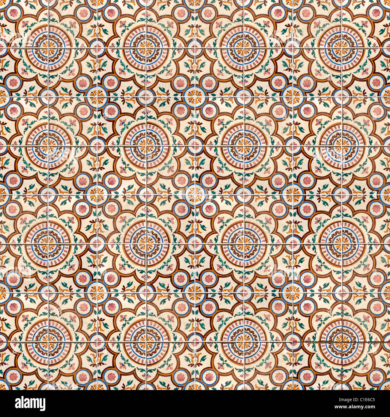 Seamless tile pattern of ancient ceramic tiles Stock Photo - Alamy