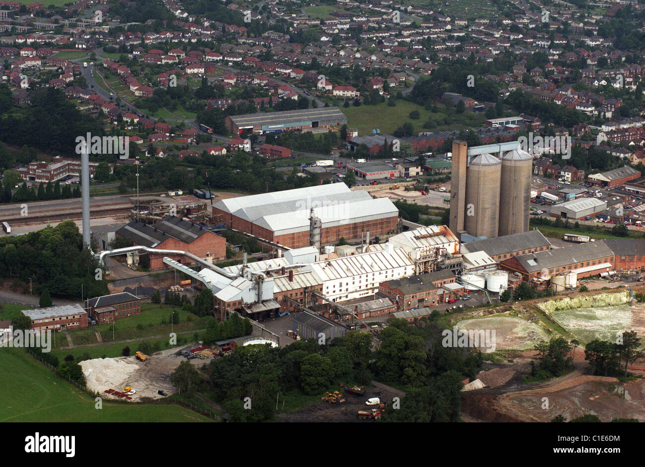 Aerial view of British Sugar Corporation site at Kidderminster ...