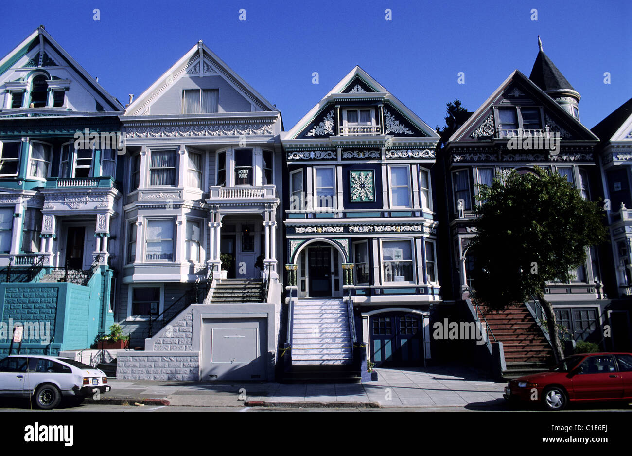 United States, San Francisco, the victorians houses of Russian hill ...