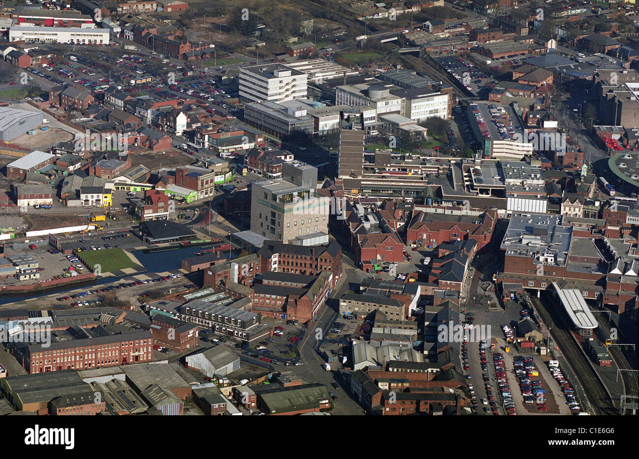 Aerial view of Walsall Town Centre West Midlands England Uk 2001 Stock ...