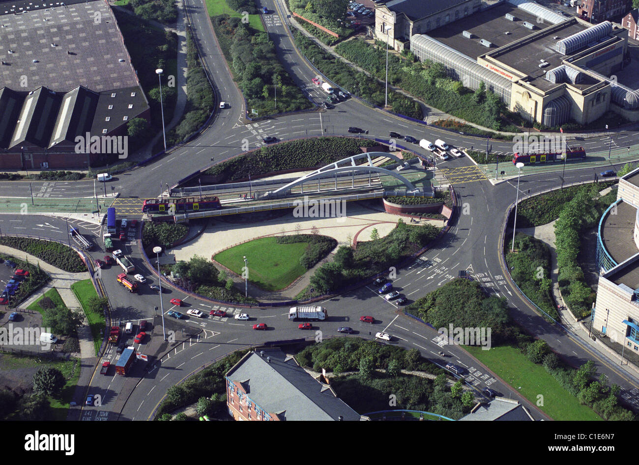 Aerial view of Wolverhampton West Midlands England Uk featuring the St ...