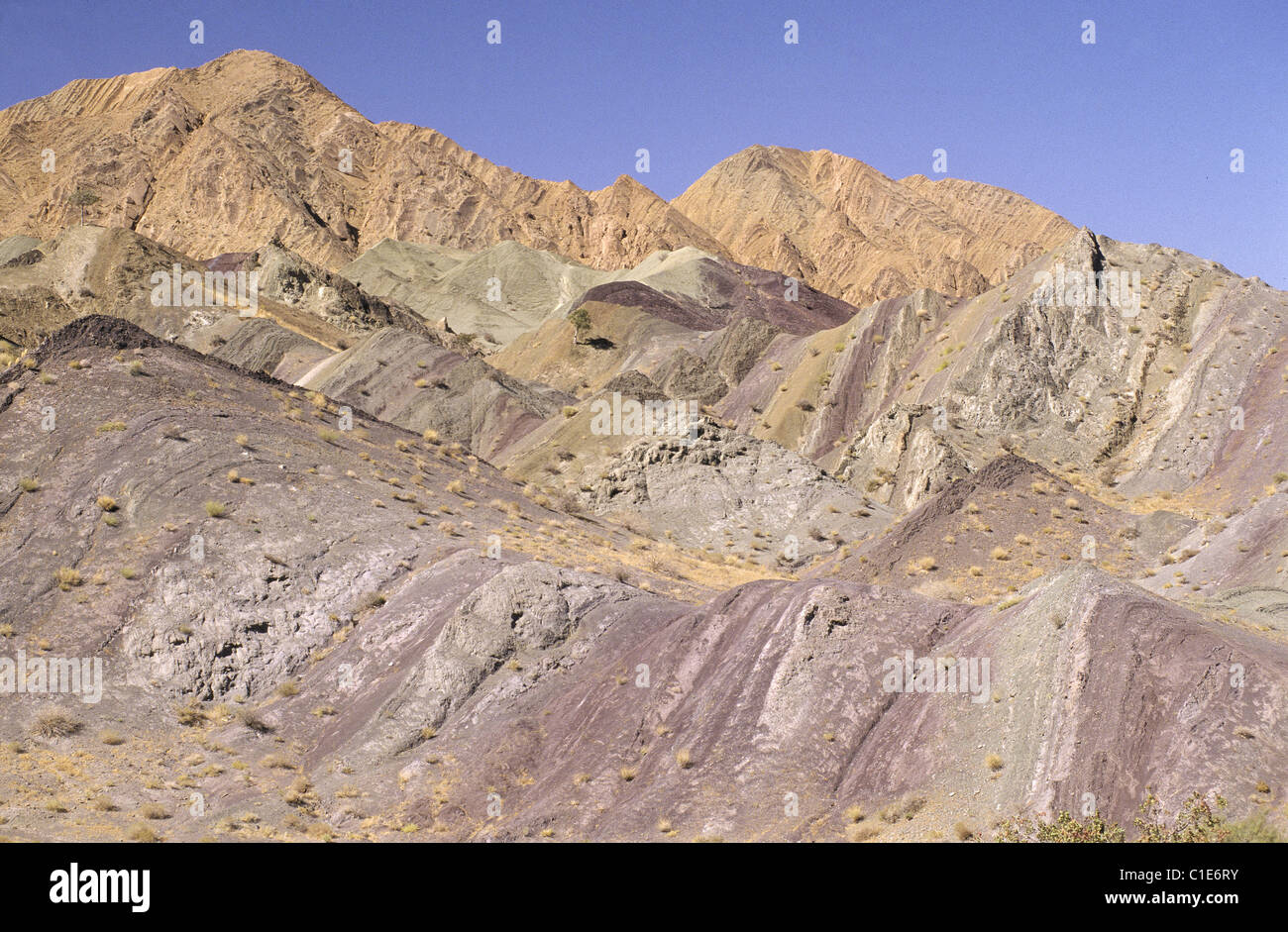 Iran, Kerman province, hills in Lut desert between Bam and Zahedan ...