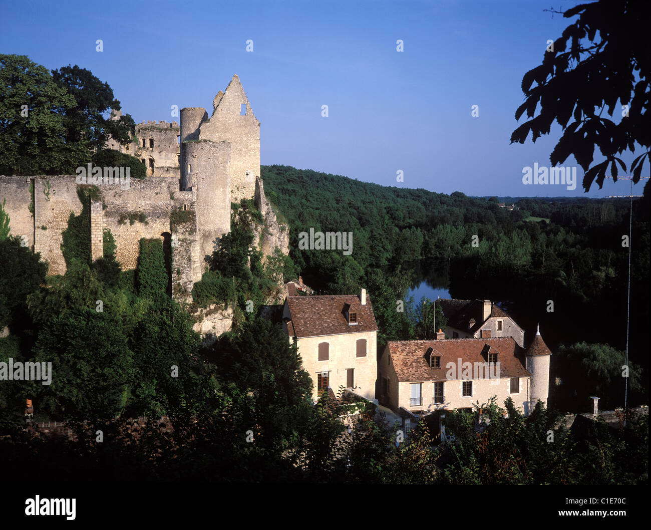 France, Vienne, Angles sur l' Anglin village, labelled Les Plus Beaux ...