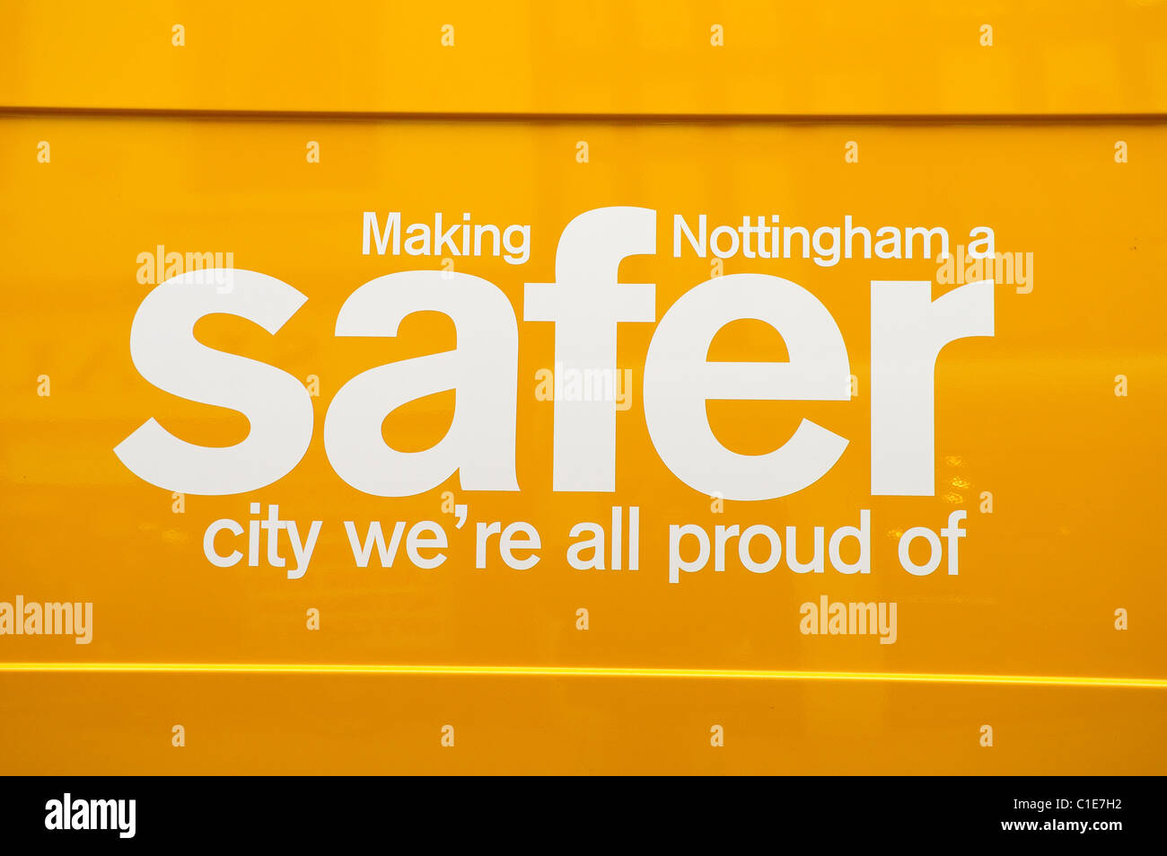 Sign For Nottingham City Council On Side Of Van Stock Photo - Alamy