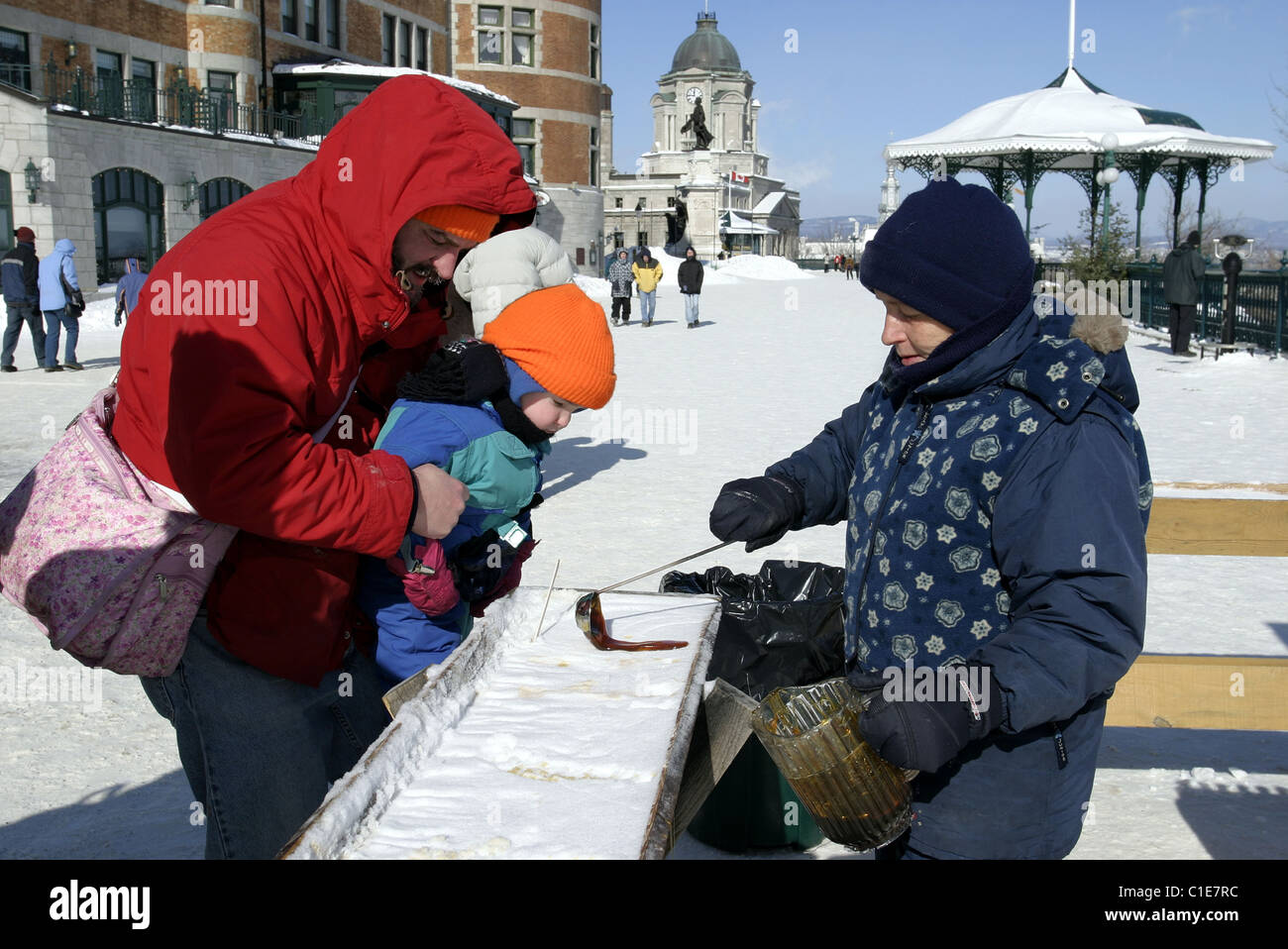 Canada, Quebec Province, Quebec city, carnival, degustation of maple ...