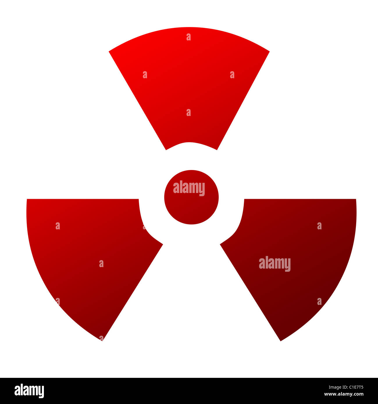 Red radioactive warning sign, isolated on white background Stock Photo ...