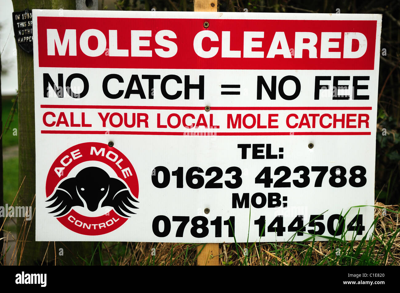 Mole Catcher Advertisement Stock Photo - Alamy