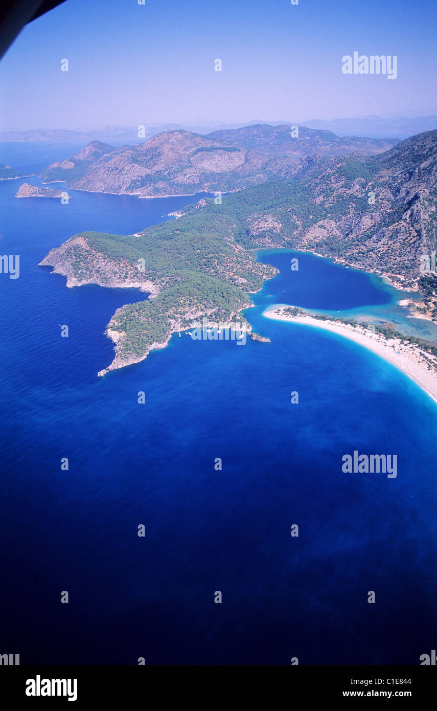 Turkey, Turquoise Coast area, Ölüdeniz beach near Fethiye town (aerial ...