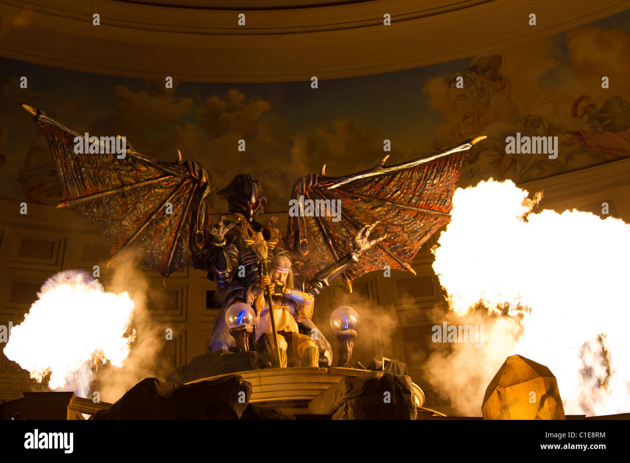 Fall of Atlantis show Caesars Forum Shops inside Stock Photo - Alamy