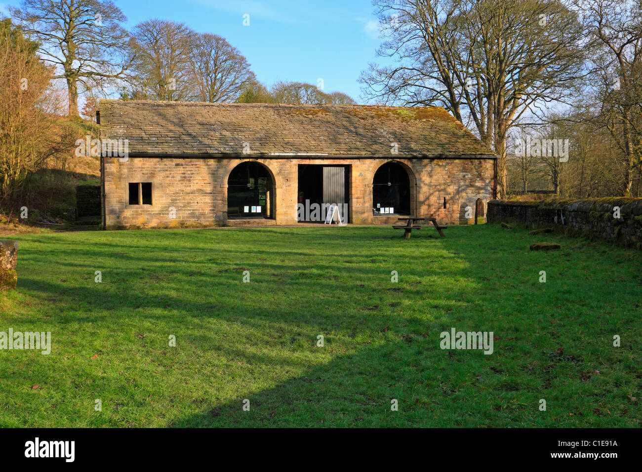 Aisled Barn Visitor Centre at Wycoller Country Park, Bronte Way ...