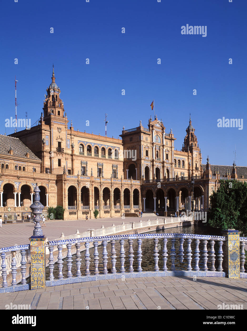 Spain Andalusia Sevilla Parque de Maria Luisa Plaza de Espana (Spain ...