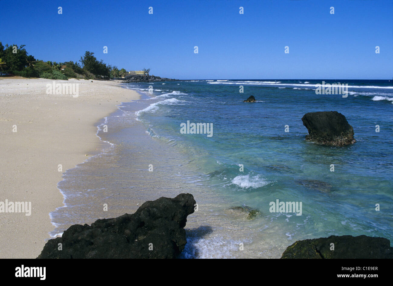 Boucan Canot beach, La Reunion island (France), Indian Ocean Stock ...