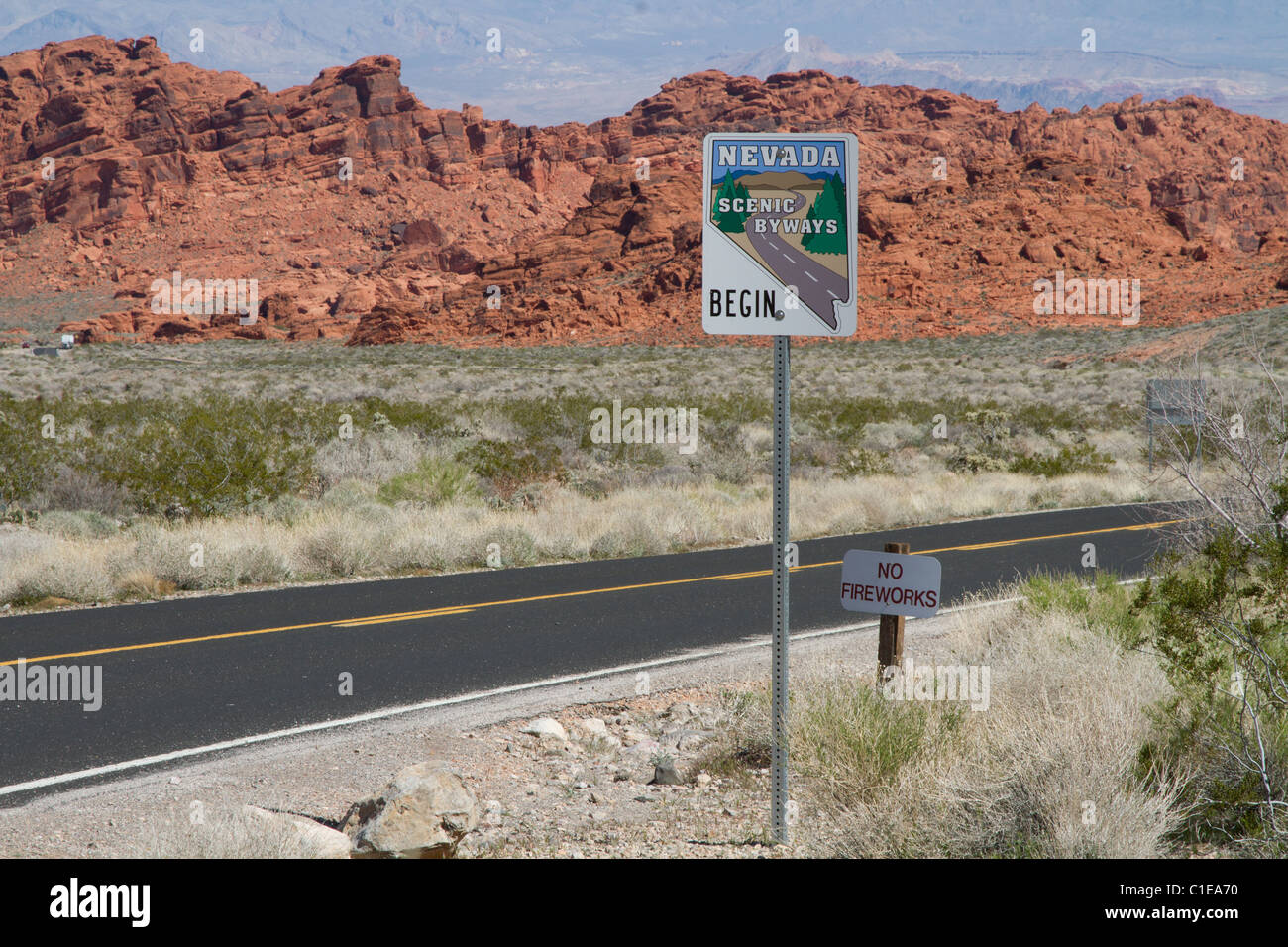 scenic byways nevada road Stock Photo - Alamy
