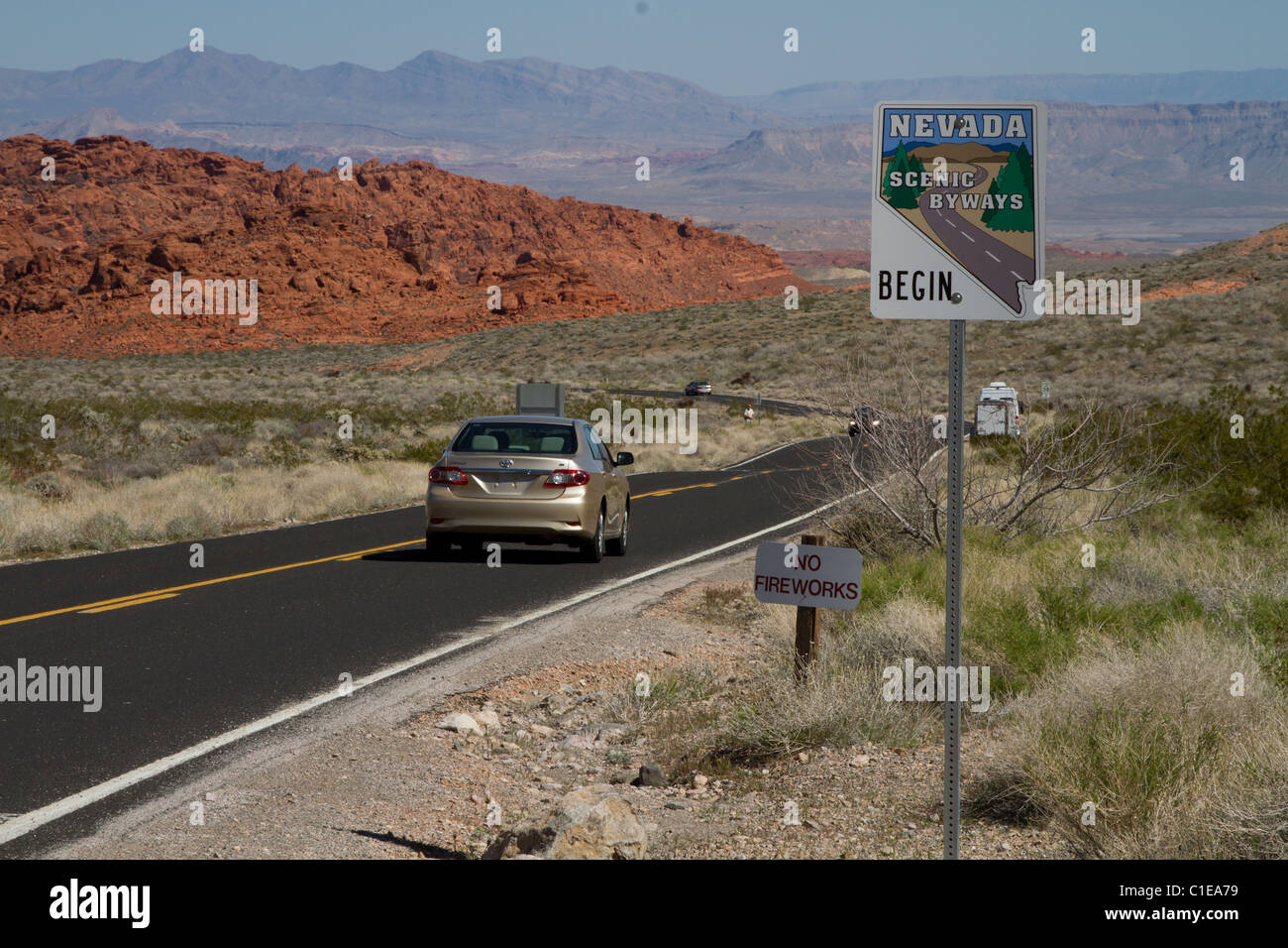 scenic byways nevada road Stock Photo - Alamy