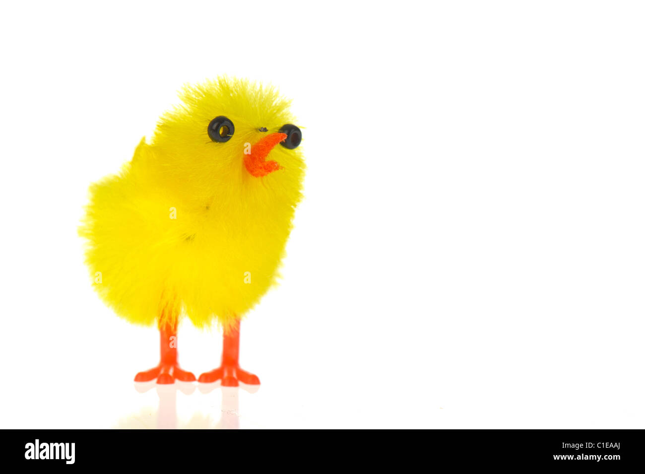 Little yellow easter chick isolated over white background Stock Photo ...