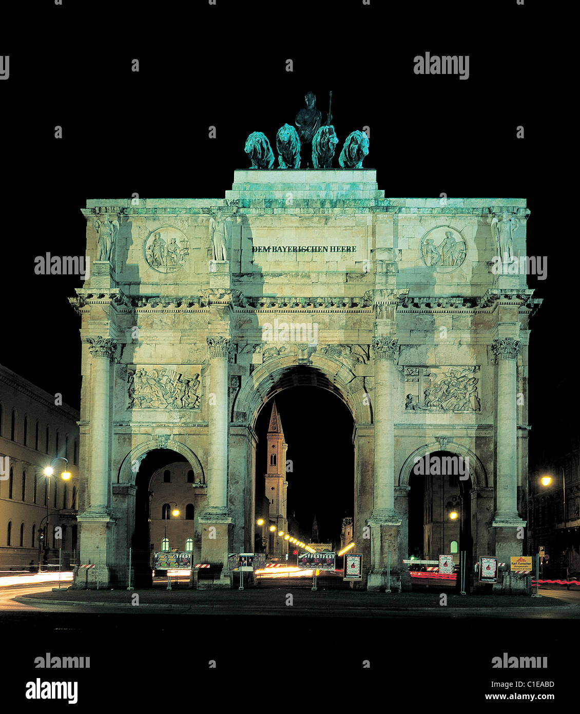 Germany, Bavaria region, Munich, the Triumph gate (Siegestor ...
