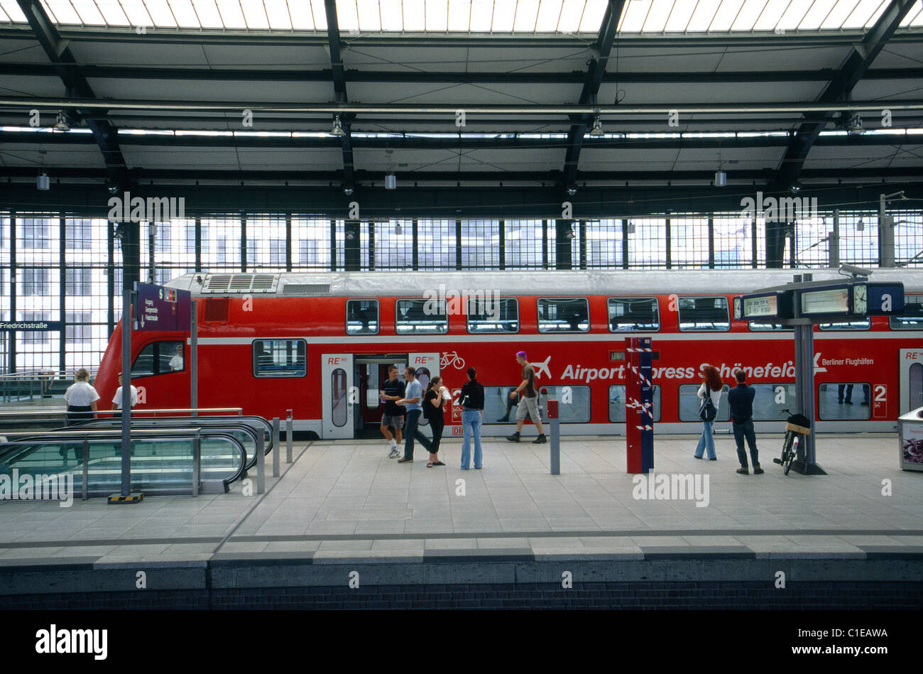 Germany, Berlin, train entering into the zoological garden station ...