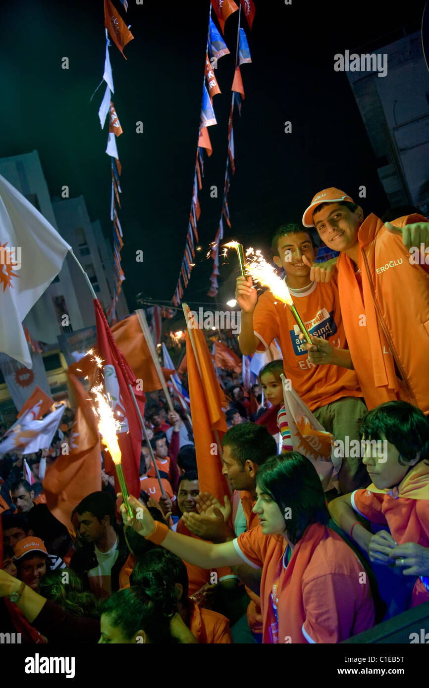 Party supporters during the campaign rally of UBP, Kyrenia, Turkish ...