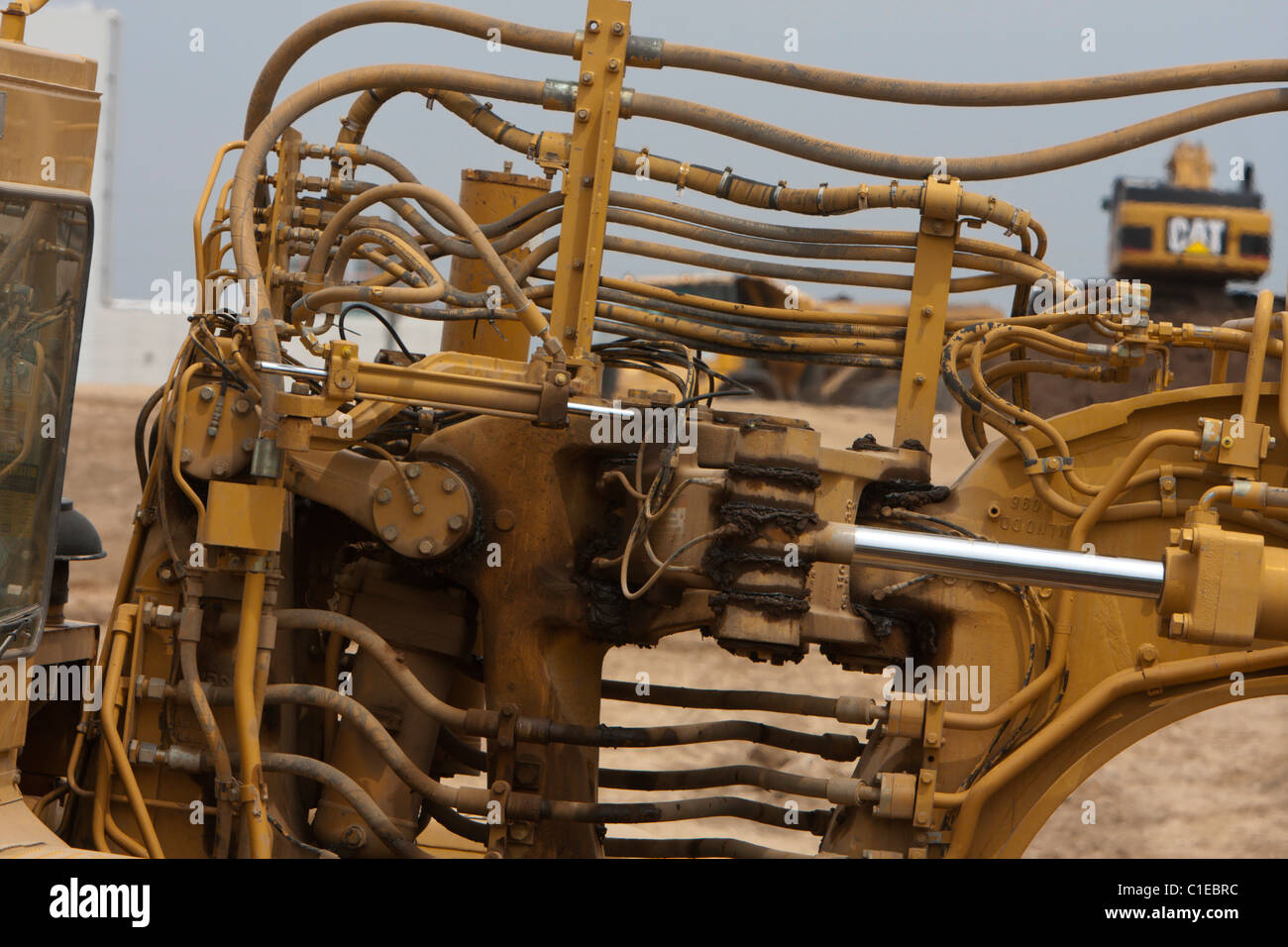 heavy equipment bulldozer scrapper caterpillar cat construction moving ...