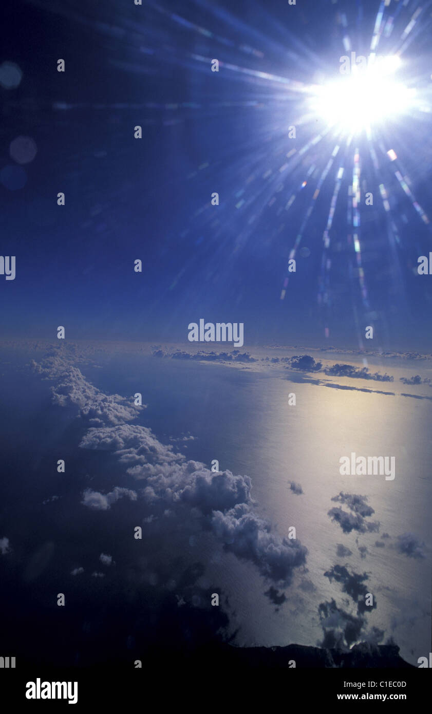 Sky, clouds and sun (aerial view Stock Photo - Alamy