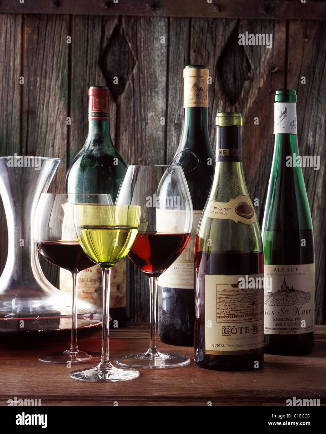 France, bottles of wine Stock Photo - Alamy