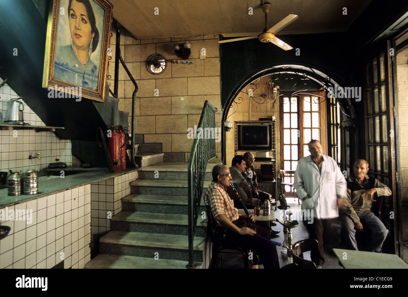 Egypt, Cairo, cafe in memory of the singer Oum Kalsoum Stock Photo - Alamy