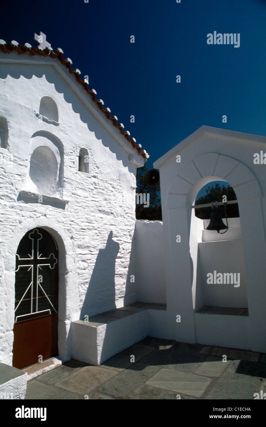 Samos Greece The Three Churches Exterior And Bell Tower Stock Photo - Alamy