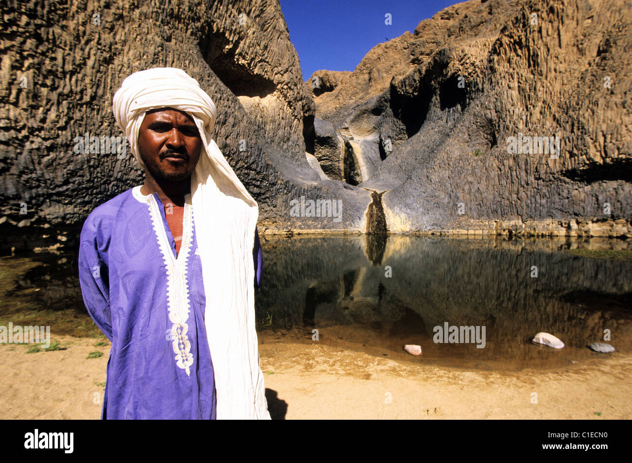 Niger, Sahara, the guelta (natural waterfall) of Timia oasis in the ...