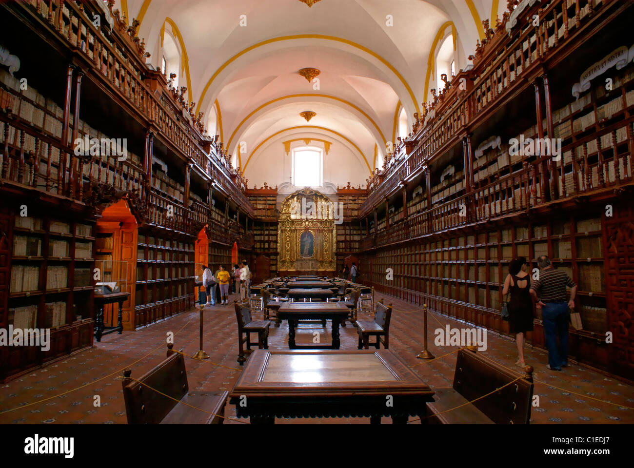 The Biblioteca Palafoxiana library in the city of Puebla, Mexico Stock ...
