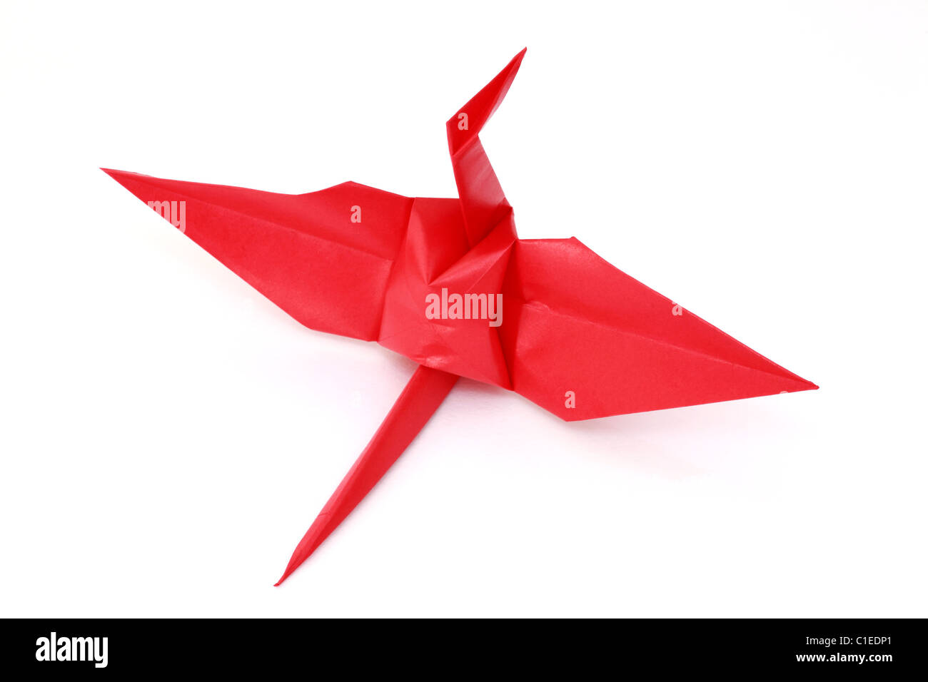 Close-up of a red origami bird sitting down Stock Photo - Alamy