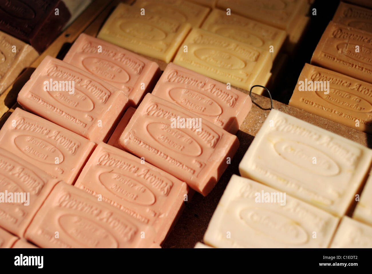 France, Bouches du Rhone, Saint Remy de Provence, provencal soap on the ...