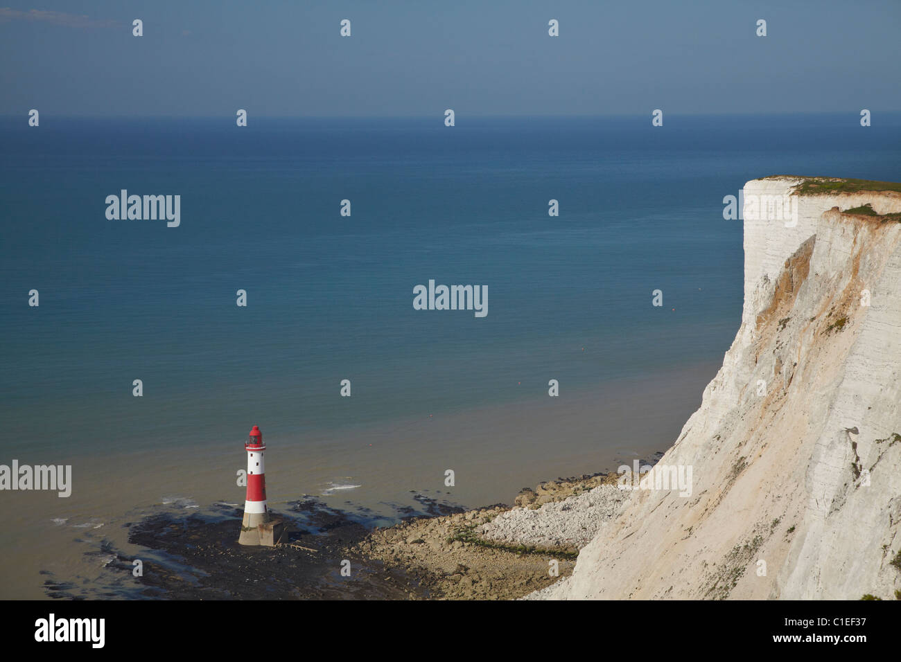 Lighthouse and White Cliffs, Beachy Head, East Sussex, England, United ...