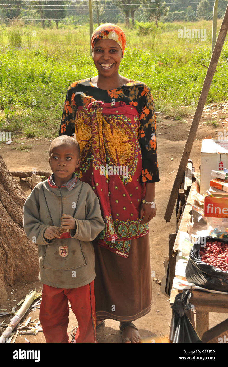 Woman and her son, Arusha, Tanzania Stock Photo - Alamy