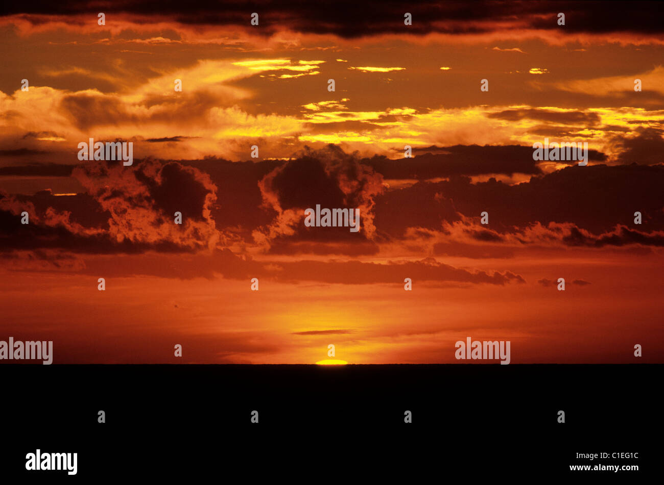 France, Reunion Island (overseas department), sunset on the sea Stock ...