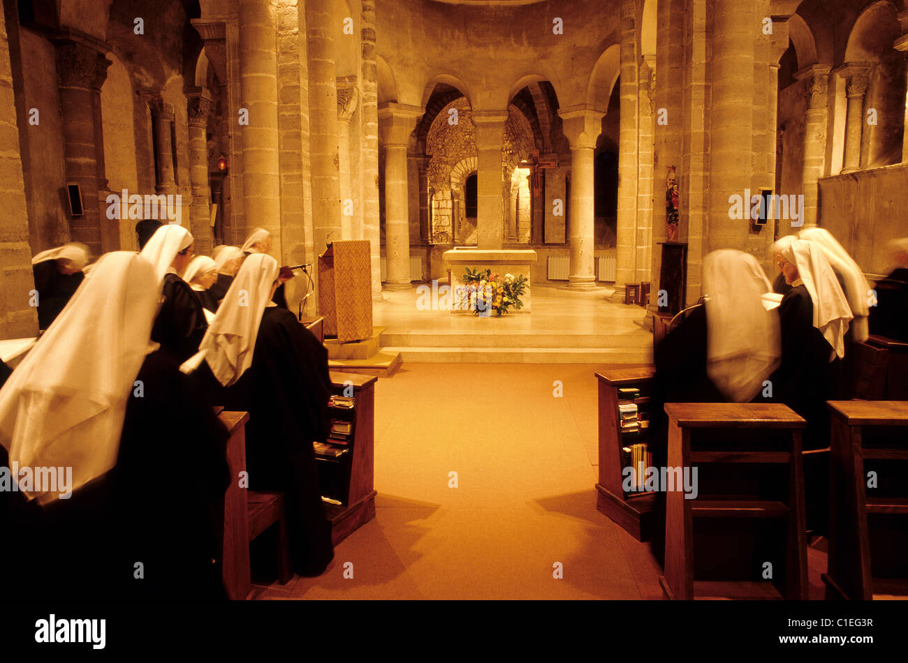 France, Allier, religious office at the Abbey of Saint Vincent de ...