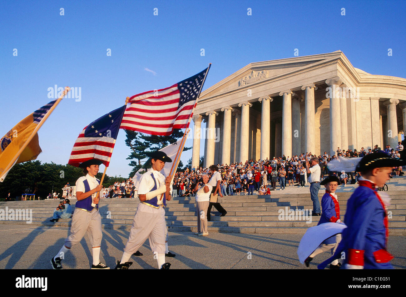 United States Washington DC Independance day 4th July people reenacting ...