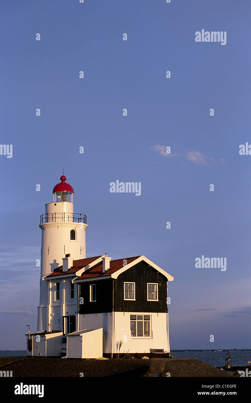 Netherlands, Northern Holland Province, Marken village, lighthouse ...