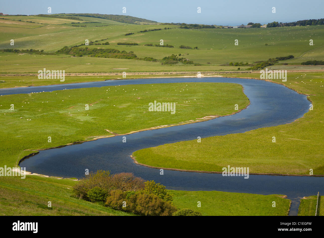 River Cuckmere, near Seaford, East Sussex, England, United Kingdom ...