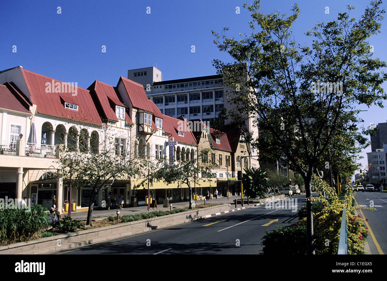 Namibia, Windhoek, capital city downtown, Independance Avenue, colonial ...