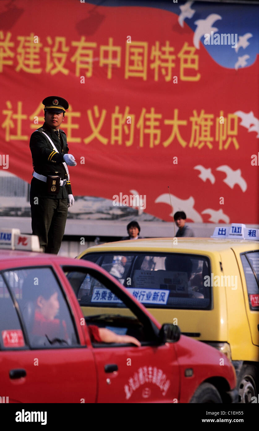 China, Beijing, policeman lost in the traffic Stock Photo - Alamy