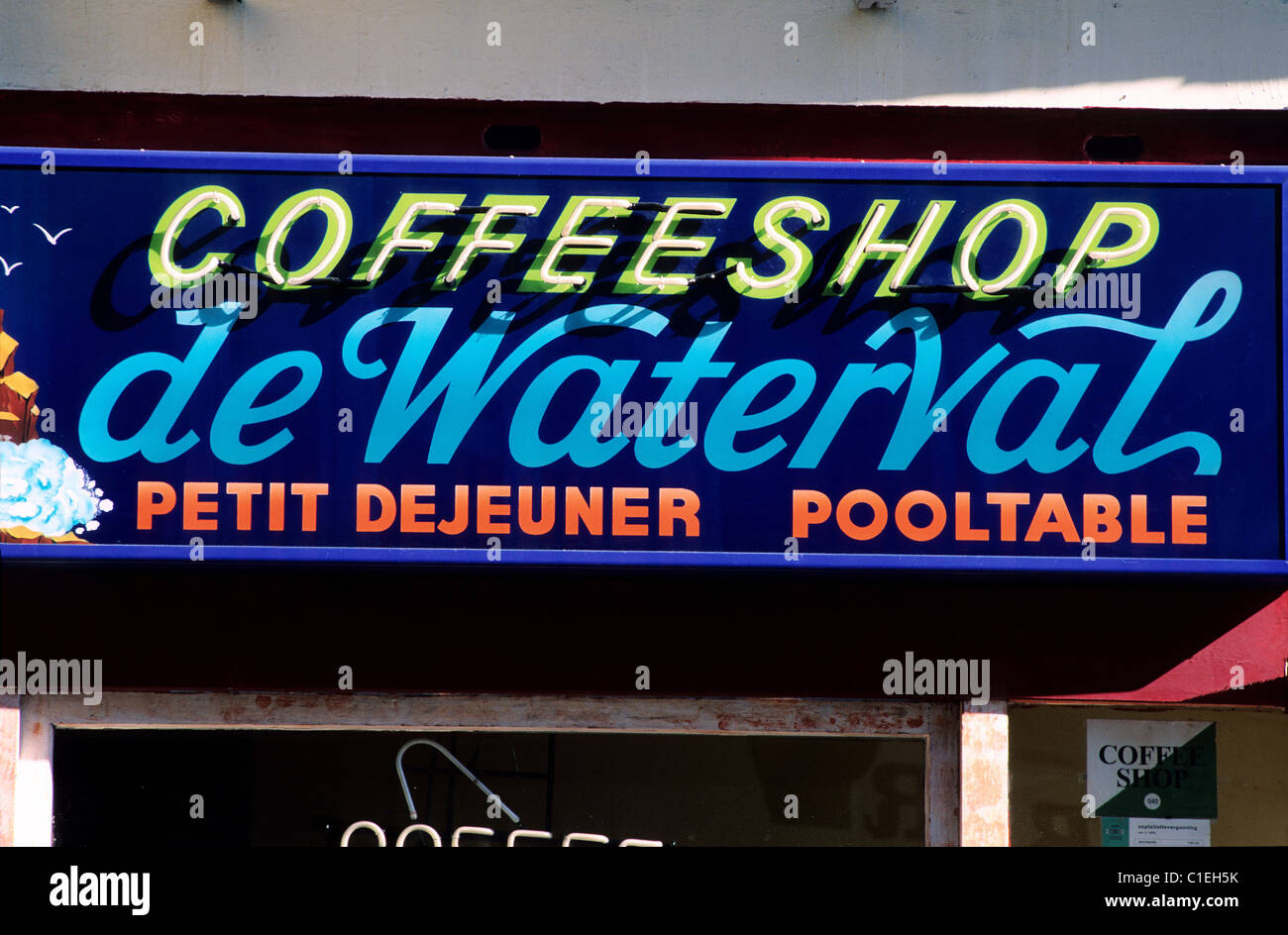 Netherlands, Amsterdam, coffee shop sign Stock Photo - Alamy