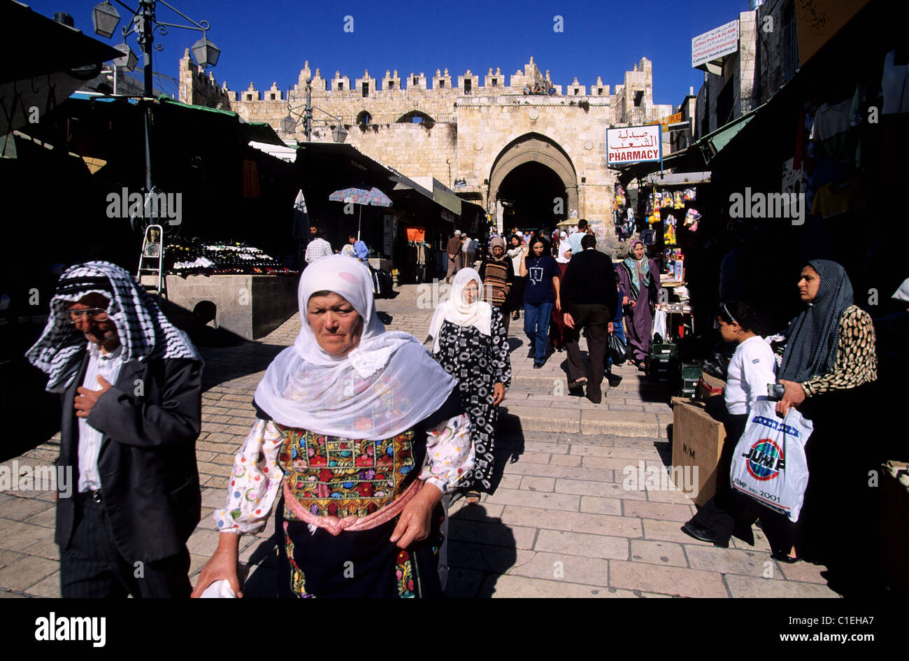 Israel, Judea region, Old Jerusalem, holy city, Muslim district and ...