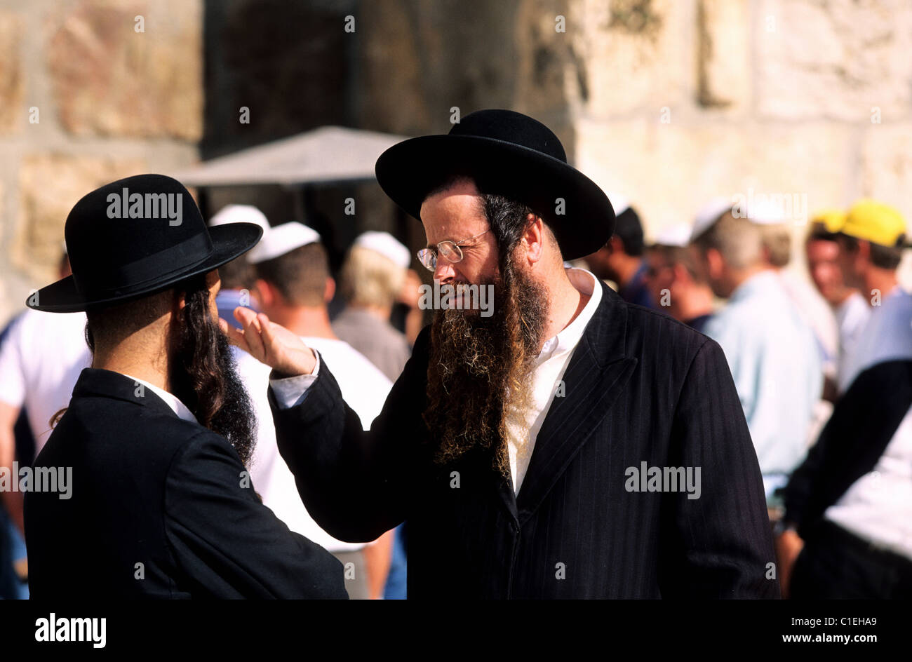 Israel, Judea region, Old Jerusalem, holy city, the Wailing Wall Hasid ...